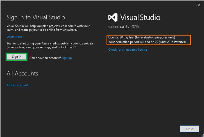 Visual Studio Community - Register Product Nasıl Yapılır?