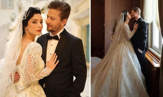 Merve Boluğur ile Mert Aydın çifti evlendi. Gelinlik hakkında ...