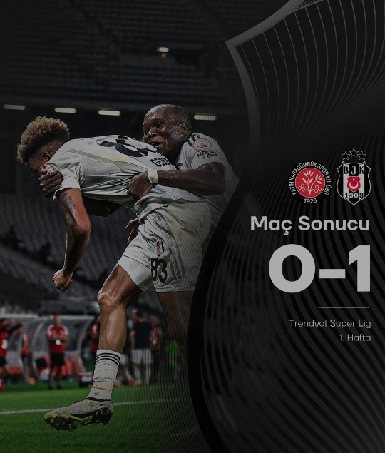 Kartal lige galibiyetle başladı! Karagümrük 0 - Beşiktaş 1... Maçı ...
